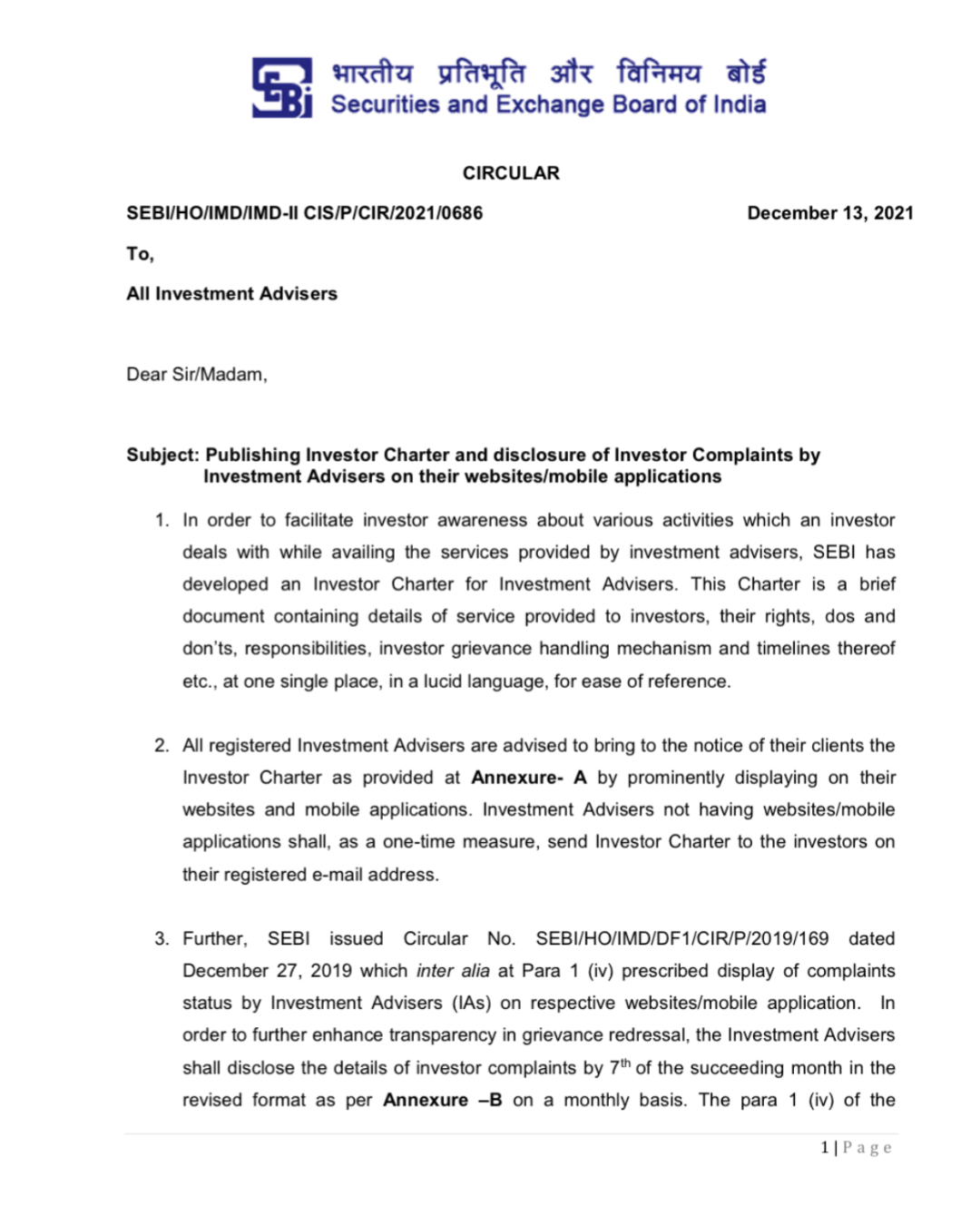 Investor Charter – alfama